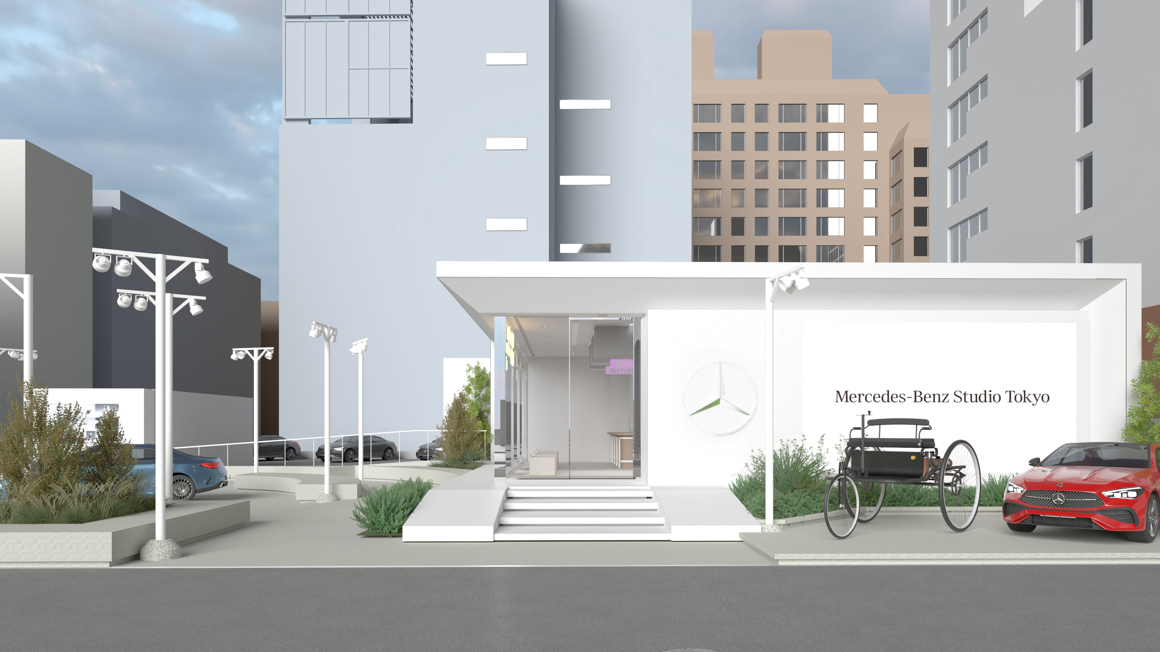 画像：東京・表参道にメルセデスのブランド体験拠点オープン Y-3コラボ展示＆カフェも併設 | MOBY [モビー]